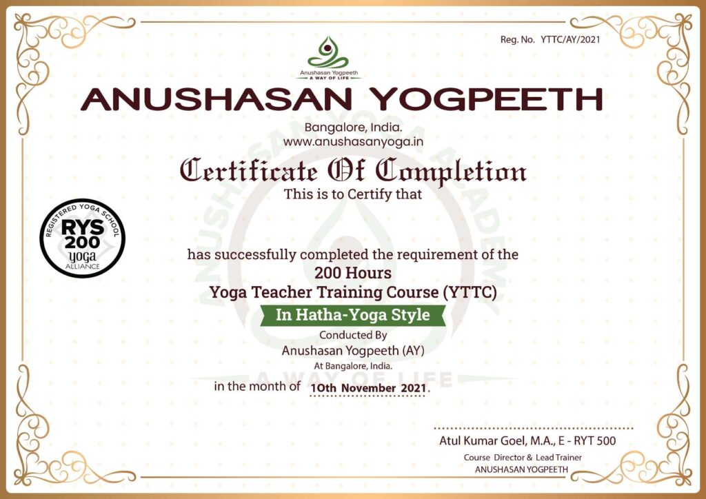 Join 200 Hour Yoga TTC Intensive - Anushasan Yogpeeth